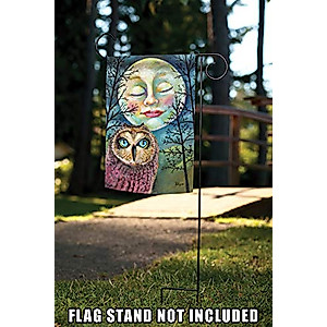 Toland Home Garden 12x18 Inch Double Sided Garden Flag Fall Flag, Moonlit Owl Fall Garden Flag For Outdoor Yard Decoration