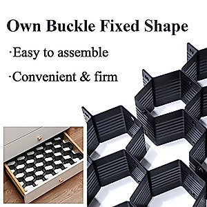 Natzerat Honeycomb Drawer Divider Suitable for bedroom underwear Socks Cosmetic storage locker sorting 8-piece drawer organizer (Black)