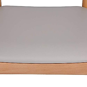 LUCKYERMORE 4 Pcs Assembled Mid-Century Dining Chair Armless Low-Back Side Chair with Faux Leather Seat,Beige