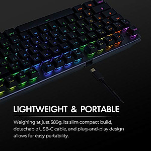 Tecware Phantom L, Low Profile Mechanical Keyboard, RGB LED, Outemu Blue Switch…