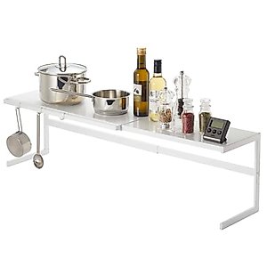 Yamazaki Home Tower Expandable Support Rack - Kitchen Storage Shelf Organizer - Large - Steel