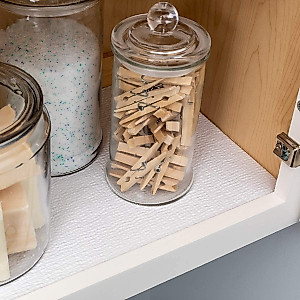 Duck Brand 284380 Smooth Top EasyLiner Shelf Liner with Clorox, 20 in x 6 Ft, White, 2 Rolls