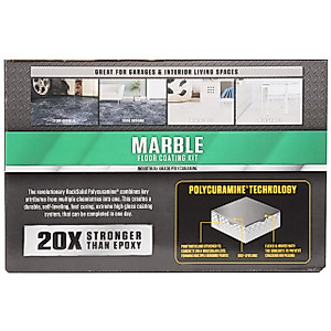 Rust-Oleum 306321 RockSolid Marble 1 Car Garage Floor Coating Kit, Mountain White, 5 Piece Set