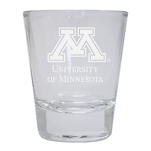 R and R Imports Minnesota Gophers Etched Round Shot Glass Officially Licensed Collegiate Product
