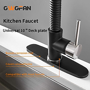 OWOFAN Matte Black Kitchen Sink Faucets Pull Down Sprayer with Deck Plate Product Bundles
