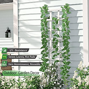 mizii 2 Strands Artificial Vines Scindapsus Garland 79" Real Touch Fake Vine with Silk Green Leaves Faux Hanging Plants Greenery Decoration for Bedroom Wall Party Wedding Room Decor