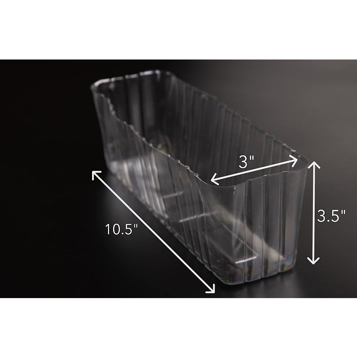 Plastic Liners for Wood Boxes (10.5”x 3” x 3.5”) Clear Plastic Liners for Planters l Plastic Liner Inserts for Planters (Sell in Pack of 12) (to fit12 Planter) (L120404)