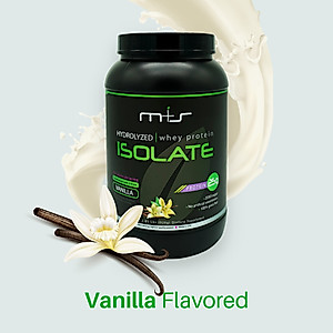 M+S Hydrolyzed Whey Protein Isolate, 2.05 Lb – Grass Fed Protein Powder, Gluten Free, Fast Absorbing, Easy Digesting, Stevia Sweetened (Vanilla)