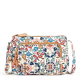 Vera Bradley Women's Cotton Little Hipster Crossbody Purse With RFID Protection, Enchanted Mandala - Recycled Cotton, One Size