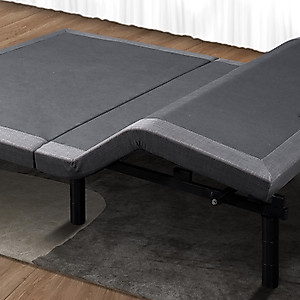 BEARMANOUTDOOR Adjustable Bed Frame Queen,Zero Gravity Electric Bed with Wireless Remote,Queen Adjustable Bed Base,Under Bed Light,Head and Foot Incline,4 USB Ports,Adjustable Heights,Easy Assembly