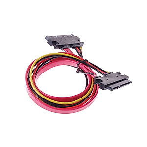 SMAKN(TM) 22-pin (7+15) Sata Male to Female Data and Power Combo Extension Cable - Slimline Sata Extension Cable M/f - 20inch (50cm)