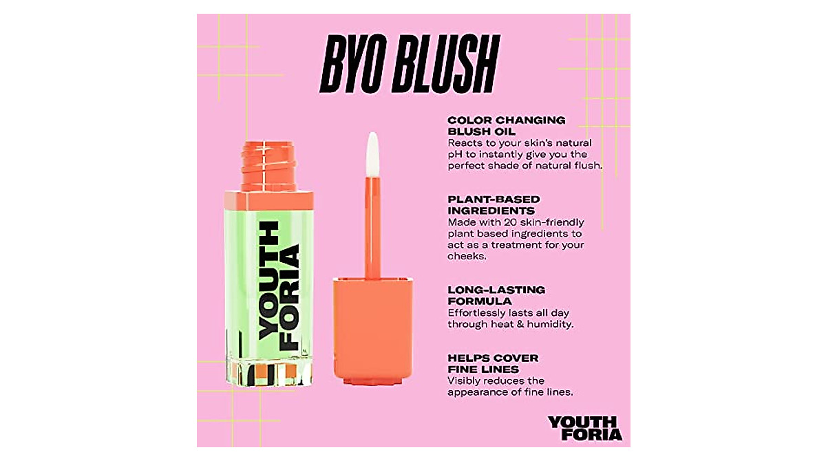 Youthforia BYO Blush - Color Changing & Hydrating Vegan Blush Oil