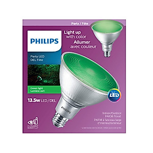 13.5W PAR38 Medium Base Green Glass LED Light Bulb