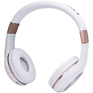 Blaupunkt Bluetooth Over-The-Ear Headphones with Microphone (White and Rose Gold)