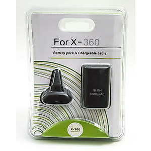 Old Skool Play & Charge Kit Battery and Charging Cable Compatible with Xbox 360 -Black