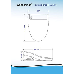 WOODBRIDGE BDI-01 Elongated Bidet Seat with Air Dryer and Stainless-Steel Nightlight | Nozzle Oscillation, White