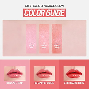 MERBLISS City Holic Lip Glow (#01 Napoli Pink) Daily Tinted Lip Balm Moisturizing Lip Care, Essential Oil, Vitamin E and C for Glossy and Smoother Lips, Soft Buttery Texture