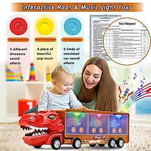Dinosaur Toys for 3 Year Old Boys,Spray Mist Dinosaur Toys for Kids 3-5,Lights/Roaring/Music Kids Toys for Boys with 3 Dinosaur Pull Back Toy Cars,Toys for 2 3 4 Year Old Boys,Christmas Birthday Gift
