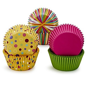 Wilton 150/Pack Baking Cup, Dots/Stripes, Standard,Multicolored