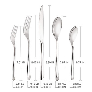 Kelenfer Silverware Stainless Steel Flatware set 20 Piece Cutlery with Wave Handle Home Hotel Restaurant Use Service for 4