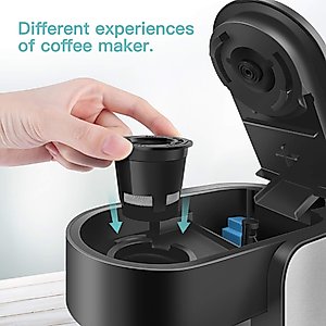 Reusable K Cups for Keurig, EZBASICS Reusable Coffee Filters Refillable Single Serve Coffee Maker, 3-Pack of Reusable Coffee Pods, Black