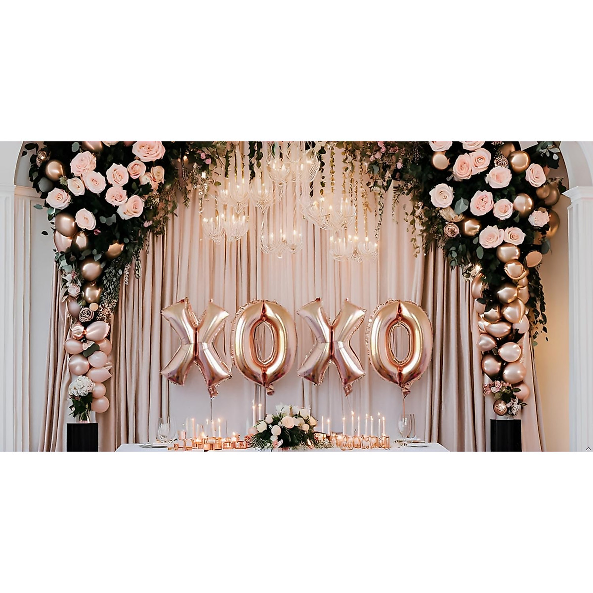 Dzrige 16 Inch XOXO Balloons,Valentine's Day Mylar Foil Letter Balloons for Valentine Party Wedding Bridal Showers Engagement Anniversary Decor Supplies (Rose Gold)