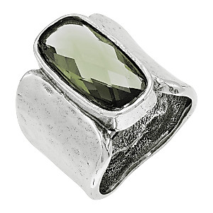 Silpada 'Zircon Token' Olive Green Cubic Zirconia Ring in Sterling Silver, Size 8, Size 8