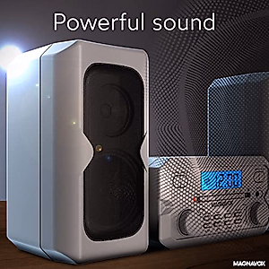 Magnavox MM435M-SL 3-Piece Compact CD Shelf System with Digital FM Stereo Radio, Bluetooth Wireless Technology, and Remote Control in Silver | LCD Display | AUX Port Compatible | 2022 Version |