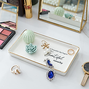 Kimdio Ceramic Jewelry Dish, Cactus Ring Holder, Trinket Tray Earrings Necklace Organizer, Gift for Wedding, Christmas, Birthday, Engagement Party