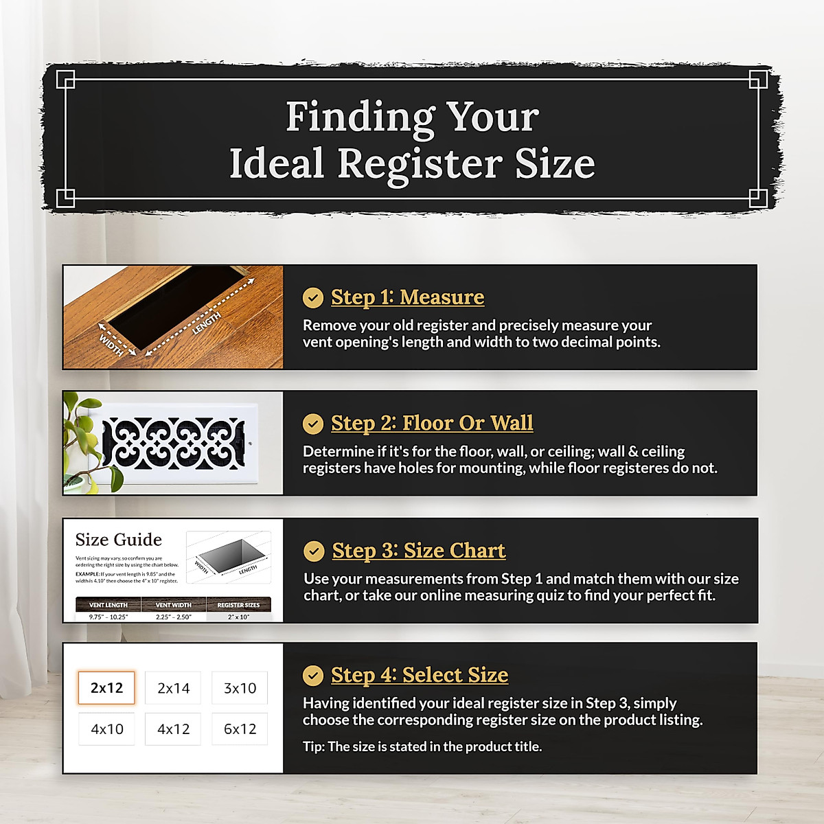 Decor Grates SPH210-NKL 2 10-Inch Scroll Floor Register, 2x10, Brushed Nickel Finish