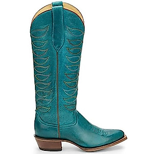 Justin Women's Whitley Western Boot Round Toe Turquoise 6 M US