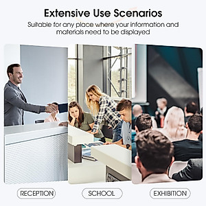 MaxGear Acrylic Brochure Holder 8.5 x 11 inch, Clear Literature Organizer Magazine Stand with Removable Divider for 4 x 9 inch Brochures, 4 Tier Pamphlet Display for Wall Mount or Countertop