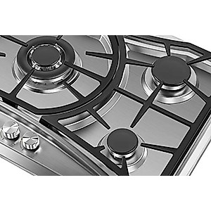 Empava 36 in. Gas Stove Cooktop with 5 Italy Sabaf Sealed Burners NG/LPG Convertible in Stainless Steel EMPV-36GC22, 36 Inch