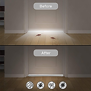 GDHOMM Door Draft Stopper, Door Sweep, Weather Stripping Door Seal Strip Household Products, Door air Blocker, Light Blocker, Noise Blocker, Energy Saving, 30" to 36" Size Adjustable,White