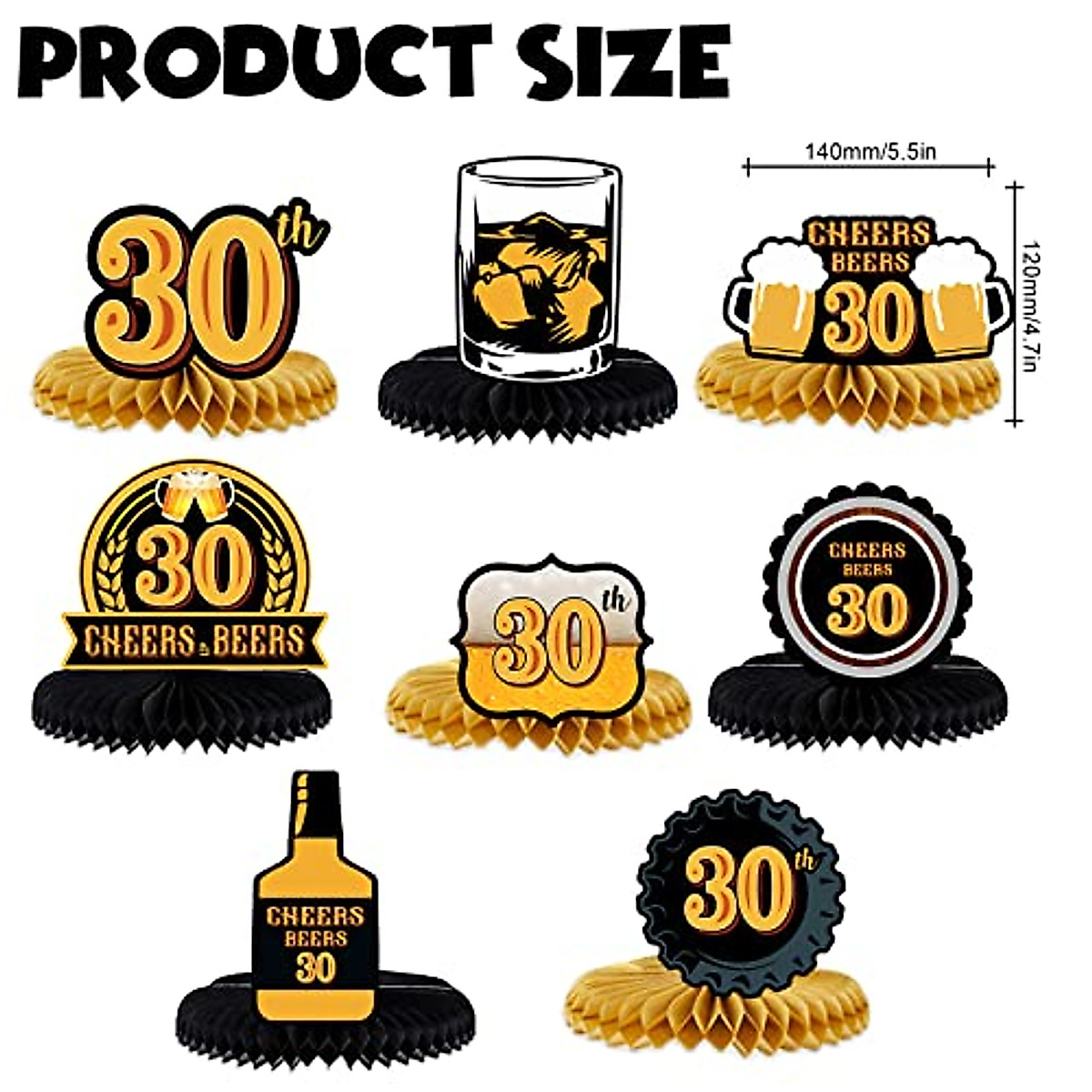 Cheers & Beers to 30 Oktoberfest Honeycomb Centerpieces Happy 30th Birthday Theme Decor for 30th Birthday Wedding 30 Anniversary German Bavarian Beer Festival Party Celebrations Supplies Decorations