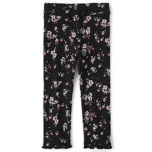 The Children's Place Baby Girls' and Toddler Ribbon Tie Front Fashion Legging, Black, 12-18 Months