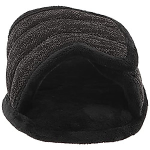 MUK LUKS Men's Maverick Slide Slippers, Ebony/Charcoal, 8-9