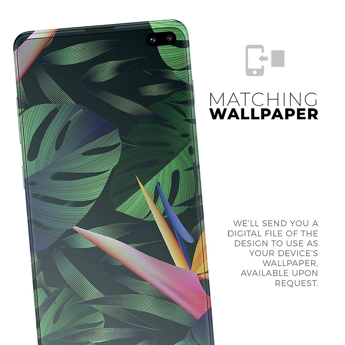 DesignSkinz Tropical Summer Jungle v2 Protective Vinyl Decal Wrap Skin Cover Compatible with The Samsung Galaxy S20 (Screen Trim & Back Glass Skin)