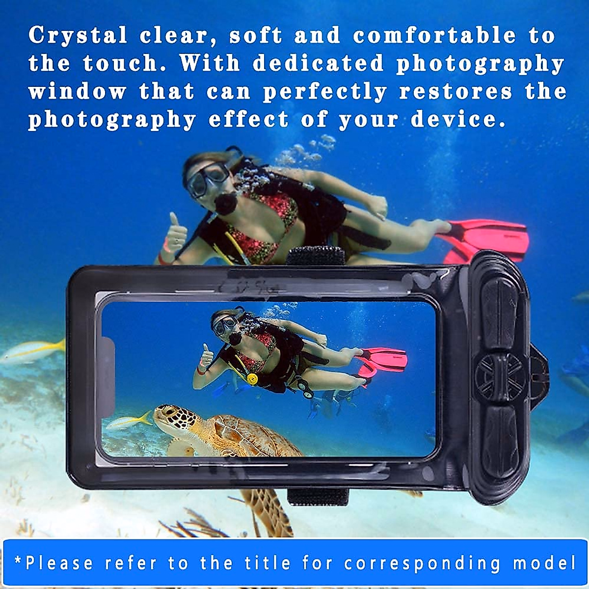 Puccy Case Cover, Compatible with Oppo Reno 2 Black Waterproof Pouch Dry Bag (Not Screen Protector Film)