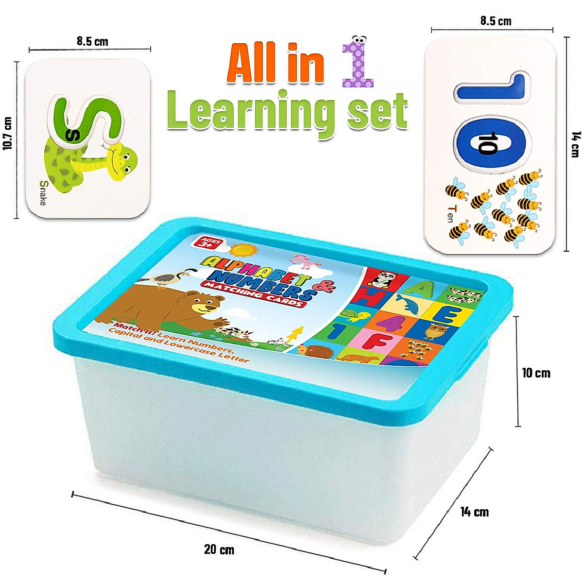 CozyBomB™ Toddler Alphabet Flash Cards - Preschool Activities Learning Montessori Toys ABC Wooden Letters Jigsaw Numbers Alphabets Puzzles Flashcards for Age 2 3 4 Years Old Educational for Kids Baby