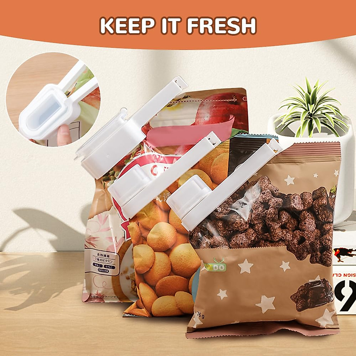 Food Bag Clips with Pour Spouts, Food Bag Sealing Clip with Pour Spout, Seal and Pour Bag Clip, Bag Pouring Clips, Bag Clip Pour Spout, Snack Clips That Pour Sealer Clips for Snack (2 PCS, Large)