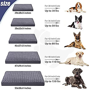 Dog Crate Bed Waterproof Dog Beds for Medium Dogs Rose Velvet Soft Fluffy Washable Dog Bed with Removable Cover & Anti-Slip Bottom, 41 x 27 Inch, Gray
