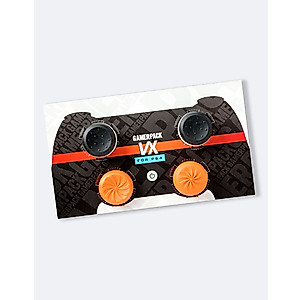 KontrolFreek GamerPack VX for PlayStation 4 (PS4) Controller | Performance Thumbsticks | 3 High-Rise, 1 Mid-Rise Concave | Black/Orange