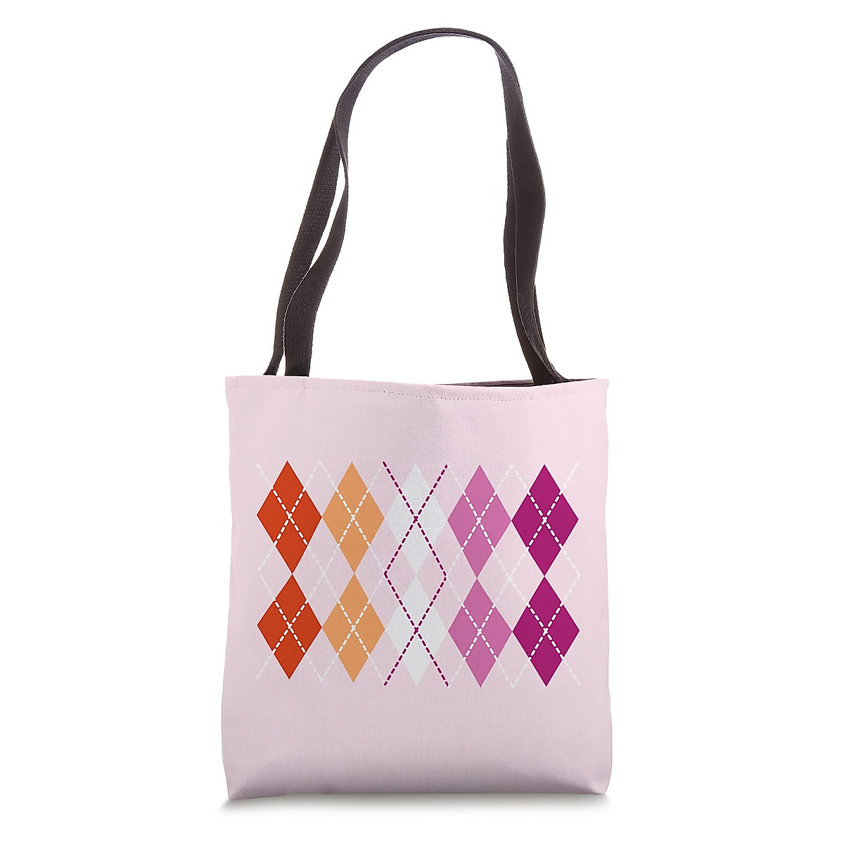 Argyle Print LGBTQ Lesbian Pride Aesthetic Tote Bag