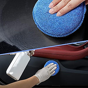 Tallew 12 Pack Microfiber Applicator Pad Microfiber Sponge for Car Include Round Wax Microfiber Applicator Rectangle Car Drying Towel Exterior Auto Detailing Kit for Cleaning (Blue)