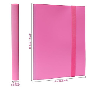 GEAoffice Card Binder 9 Pocket, 360 Pockets Trading Card Album Folder for Standard Cards, Side Loading Card Collection Folder for MTG, TCG, Sport Cards, (Rose Pink)