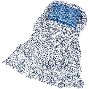 Amazon Basics Loop-End Rayon Finish Commercial String Mop Head, 5 Inch Headband, Medium, 6-Pack
