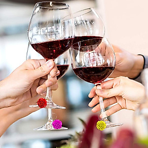 PheiLa Wine Glass Drink Markers for Cocktails Martinis Champagne Flutes, Wine Tasting Party Decoration Supplies Gift,