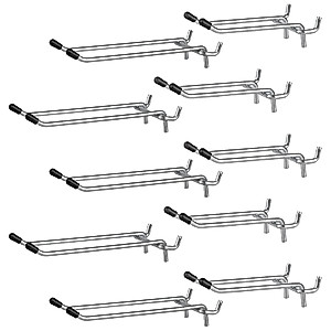 G.CORE 50 Pack Pegboard Hooks, Heavy Duty Peg Board Tool Utility Hooks, 1/4 inch Pegboard Wall Organizer, Pegboard Accessories for Garage Kitchen Home Retail Display Shelf Board Craft Organization