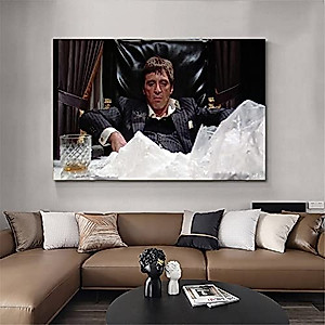 IFUNEW Pacino Scarface Poster Decorative Painting Canvas Wall Art Living Room Posters Bedroom Painting 16x24inch(40x60cm)